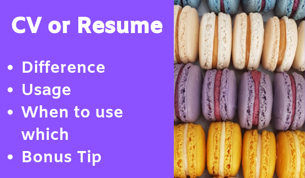 Differences between a CV and a resume